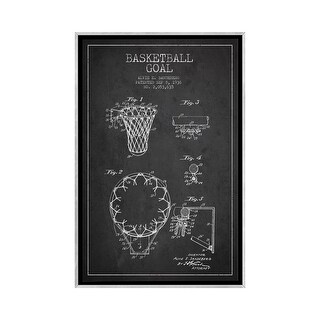 iCanvas "Basketball Goal Charcoal Patent Blueprint" by Aged Pixel ...