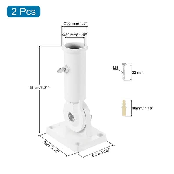 Adjustable Flag Pole Bracket, Aluminum Multi-Position Heavy Flagpole ...