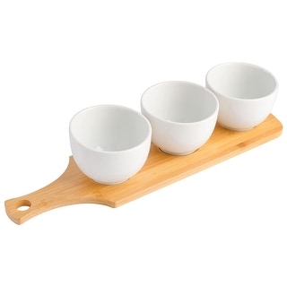 Gibson Gracious Dining 3 Piece White Fine Ceramic Tidbit Bowl Set with ...