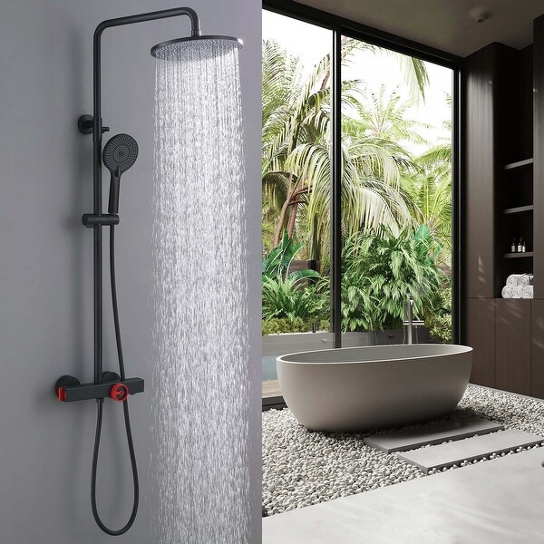 Wall Mounted Thermostatic Multi Function Shower System with Rough in Valve Bed Bath Beyond 38049717