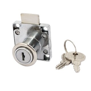 19mmx22mm Cylinder Dia Metal Square Base Drawer Lock Locker w 2 Keys ...