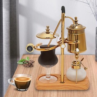 Gold Belgium Royal Family Balance Syphon Coffee Tea Pot Maker - 9.3"*4. ...