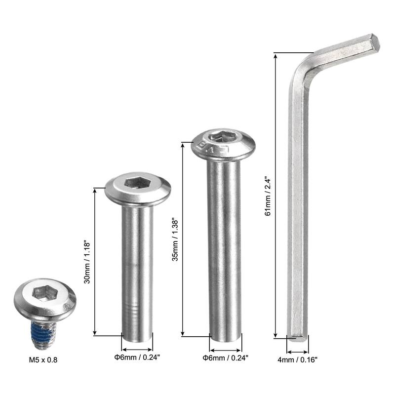 Inline Skate Axle Screw Replacement Roller Wheel Repair Kit w Wrench ...