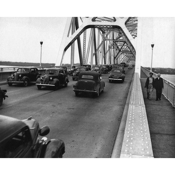 George Rogers Clark Bridge Black and White Gallery Wrapped Canvas - Bed ...