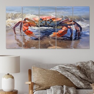 Designart "Crab Beachcombers II" Animals Multipanel Wall Art Living ...
