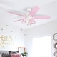 Taylor & Olive Calendula 48-inch White/ Pink LED Ceiling Fan - Bed Bath ...