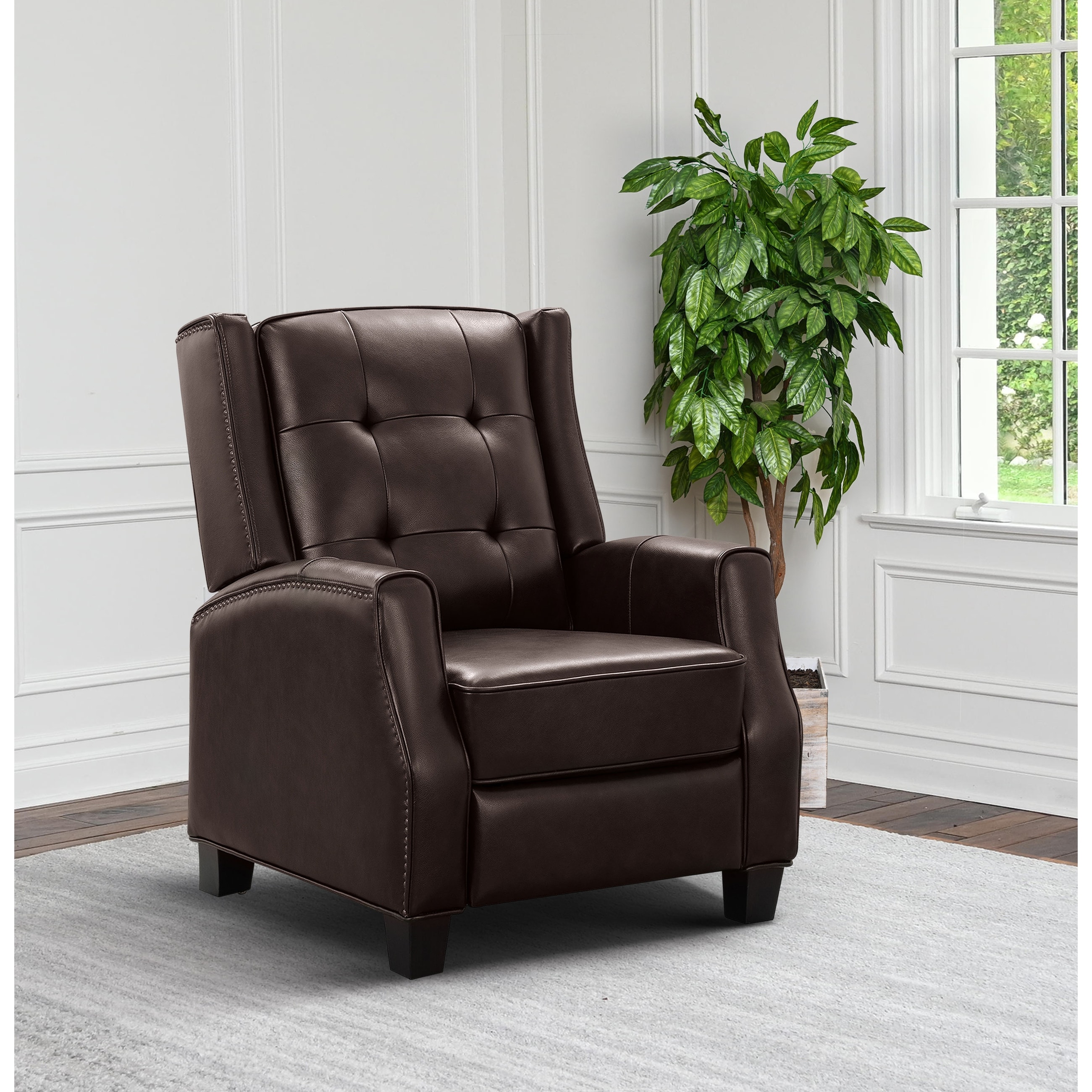 Abbyson Wiley Top Grain Leather Pushback Recliner Bed Bath Beyond 33093437