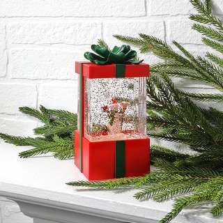 6" Led Battery Operated Timer Snowman In Package Water Globe Usb - Bed ...