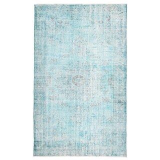 ECARPETGALLERY Hand-knotted Color Transition Aqua Wool Rug - 6'1 x 9'1 ...