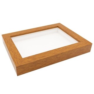9x12 Shadow Box Frame Light Brown Real Wood with a White Acid-Free ...