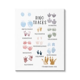Stupell Dino Tracks Diagram Canvas Wall Art Design by Katie Griggs ...