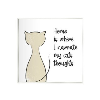 Stupell Narrate My Cats Thoughts Phrase Wall Plaque Art by Anna Quach ...