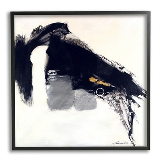 Stupell Black Abstract Scribble Lines Circle Shape Detail Framed Wall ...