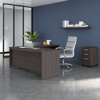 Studio C 72W L-Shaped Bow Desk with Drawers by Bush Business Furniture ...