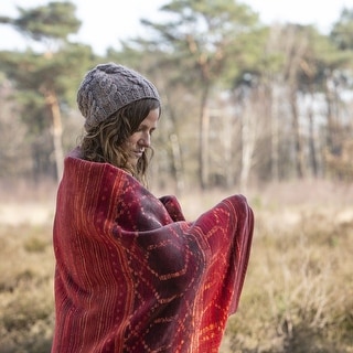 Red Sunset Color Gabbeh Pattern Cotton Blend Blanket Throw by IBENA ...