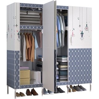 Combination Closet Wardrobe Large Multi-use Wardrobe Portable Closet ...