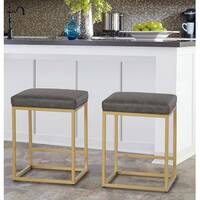 Gold Counter Height 24" Bar Stools Set of 2 for Kitchen Counter Modern ...
