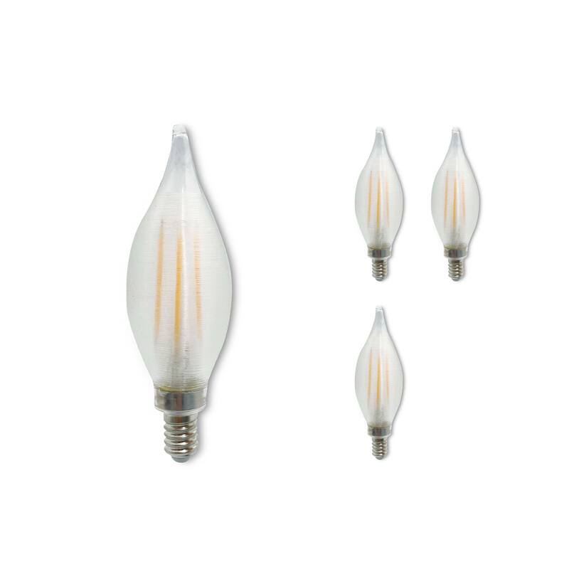 Bulbrite Spunlite Pack of (4) 4 Watt Dimmable C11 LED Filament Light ...