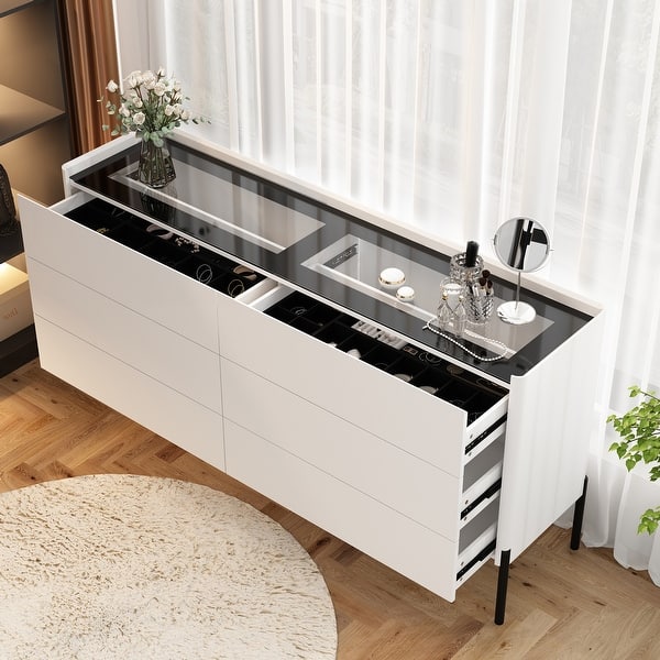 Premium Tempered Glass Top Dresser Sophistication Meets Functionality ...