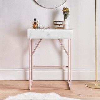 Tempered Glass Marble Pattern Small Makeup Table Dressing Table - Bed ...