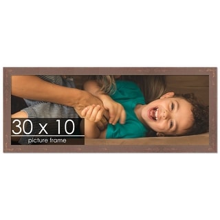 30x10 Shabby Chic / Farmhouse Brown Wood Panoramic Frame - UV Acrylic ...