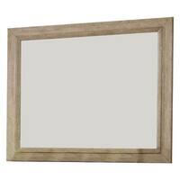 36 Inch Wooden Frame Mirror with Molded Details, Brown - Bed Bath ...