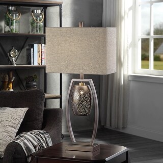 StyleCraft Amble Contemporary Steel Table Lamp with Pewter Finish and ...