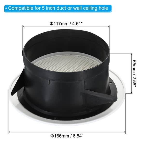5" Round Air Vent Ceiling Diffuser Grill Louver Soffit Vent w Screen ...