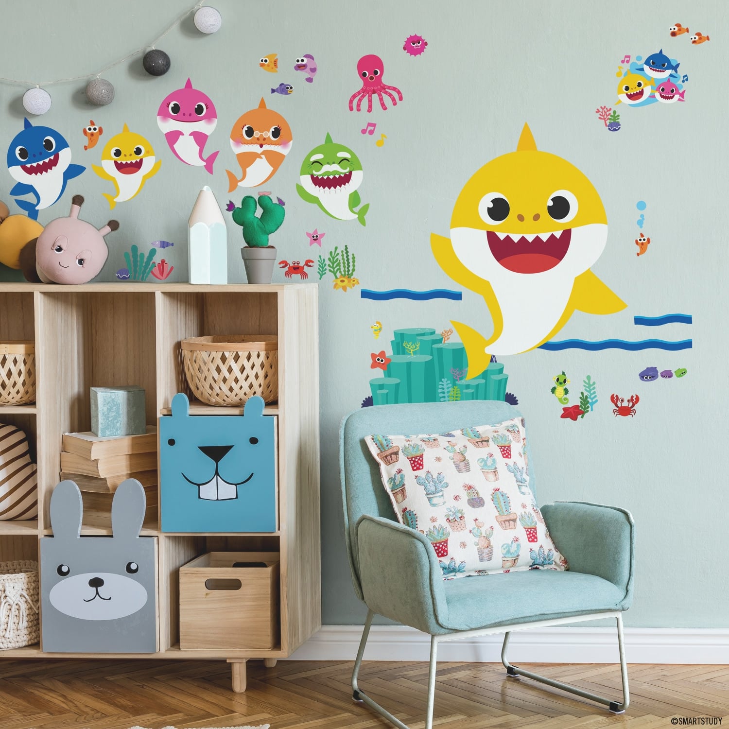 Yellow & Blue & Green Baby Shark Giant Wall Decals by RoomMates - On ...