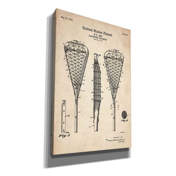 Epic Graffiti 'Lacrosse Racquet Blueprint Patent Parchment' Canvas Wall ...