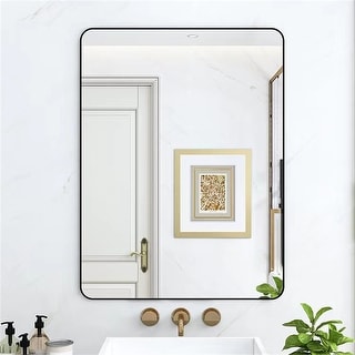 Black Bathroom Mirror with Non-Rusting Aluminum Alloy Metal Frame - Bed ...