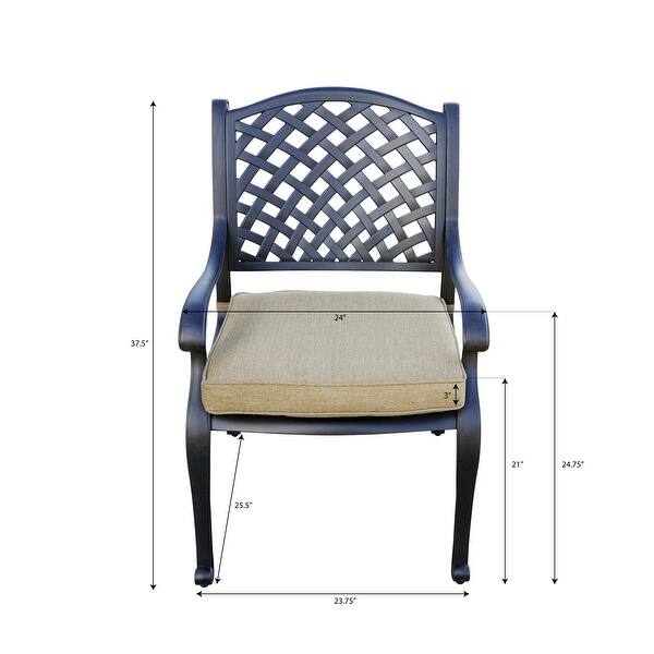 Nassau 9-Piece Patio Dining Set with Sesame Cushions and 64'' Square Dining Table - Bed Bath ...