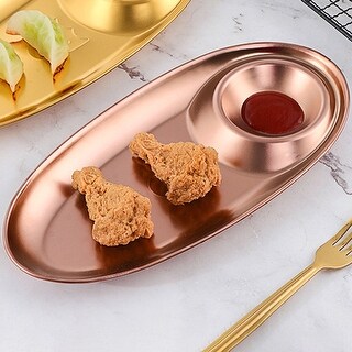 Snack Plate Smooth Surface Widely Applied With Sauce Grid Stainless ...
