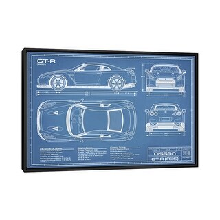 iCanvas "Nissan GT-R (R35) Skyline Blueprint" by Action Blueprints ...
