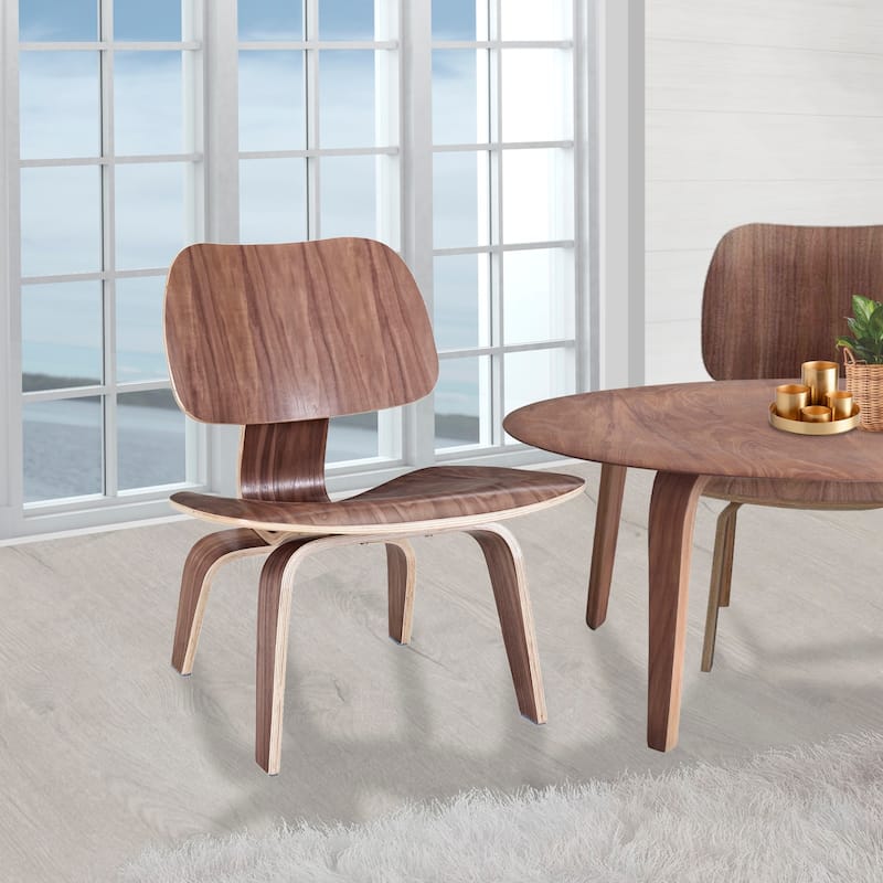 Fillmore Mid-century Modern Angled Walnut Wooden Accent Chair ...