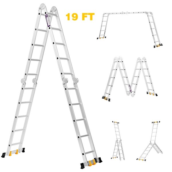 Finether 19 FT Heavy Duty Multi Purpose Extendable Aluminum Folding Ladder Bed Bath Beyond 28216325