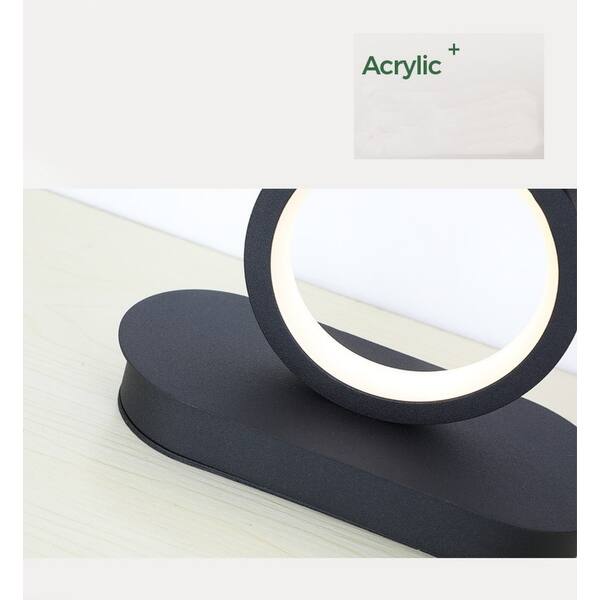 Matte Black Dimmable LED Strip Table Lamp with Remote - 9.85" H - On ...