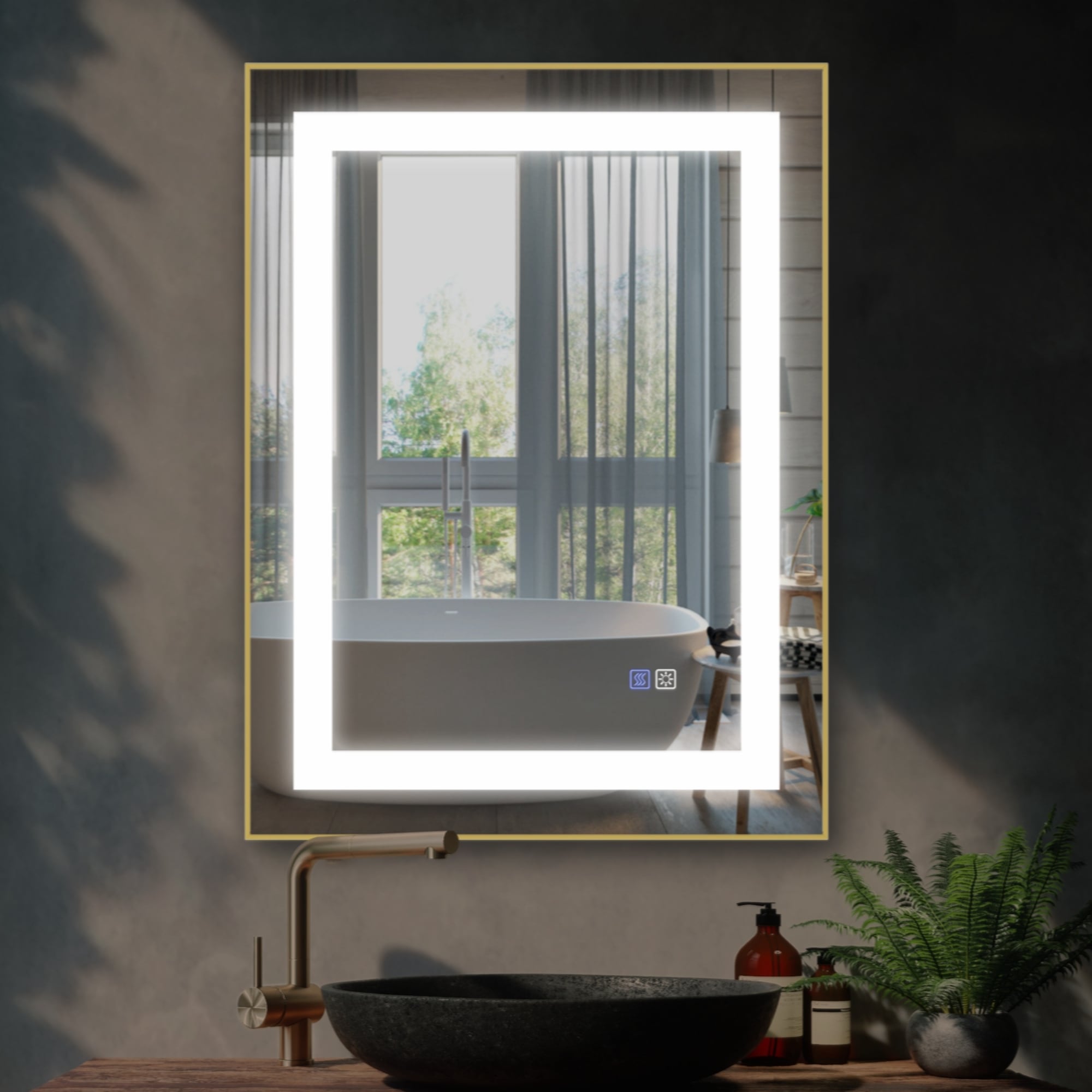 Keonjinn LED Backlit Bathroom Vanity Wall Mirror, Anti-Fog - On Sale ...
