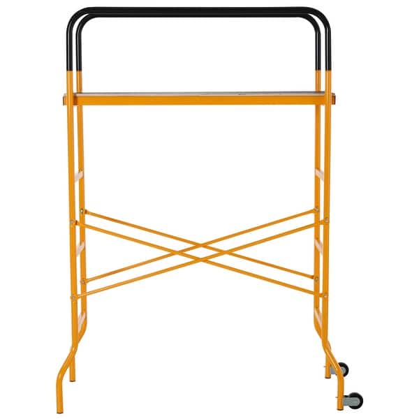 HOMCOM 4-Step Steel Scaffold Organizer Platform 2 Wheels Free Moving ...