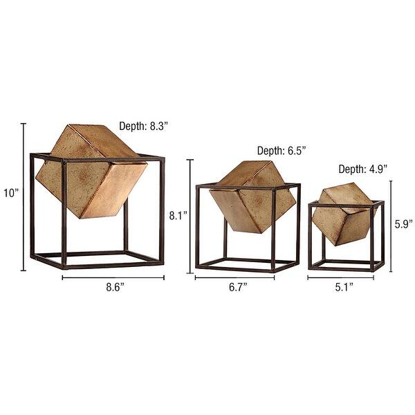 Madison Park Asher Gold Cubes 3-piece Tabletop Decor Set - Bed Bath ...