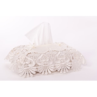 Fancy White Lace Tissue Box Cover Set of 2 - Bed Bath & Beyond - 41295090