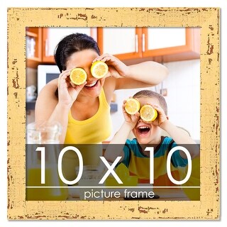 10x10 Shabby Chic Yellow Wood Picture Square Frame - 10" x 10" - Bed ...