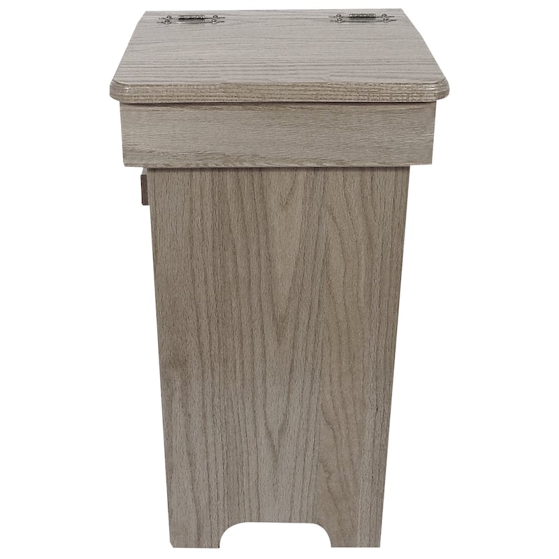 Oak Trash Bin with Lift Top - Overstock - 25458306