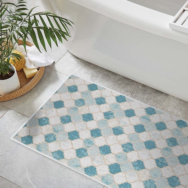 patterned rugs for bathroom