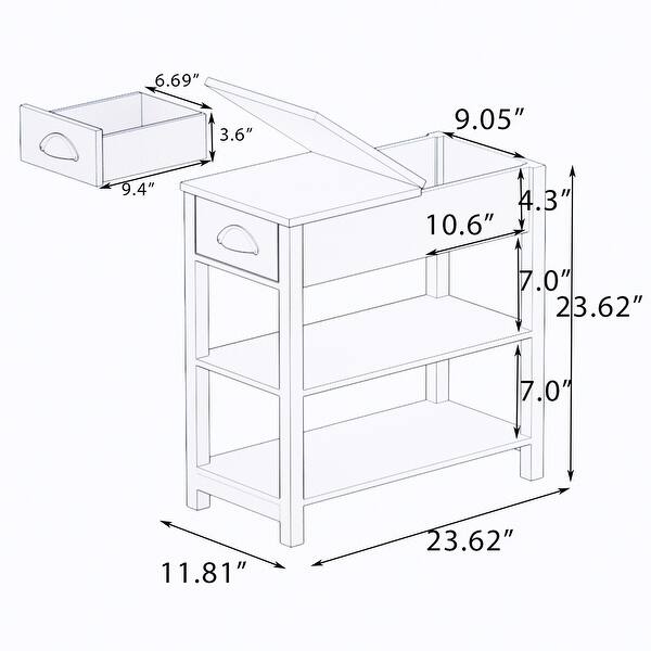 Table with Drawers and Bottom Partition in Flip Over Design - Bed Bath ...