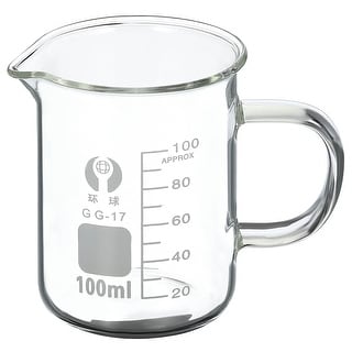 100ml Glass Beaker with Handle, 3.3 Borosilicate Graduated Lab ...