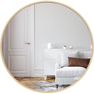 Americanflat - 31x31 Framed Gold Round Mirror Circle Mirror for ...