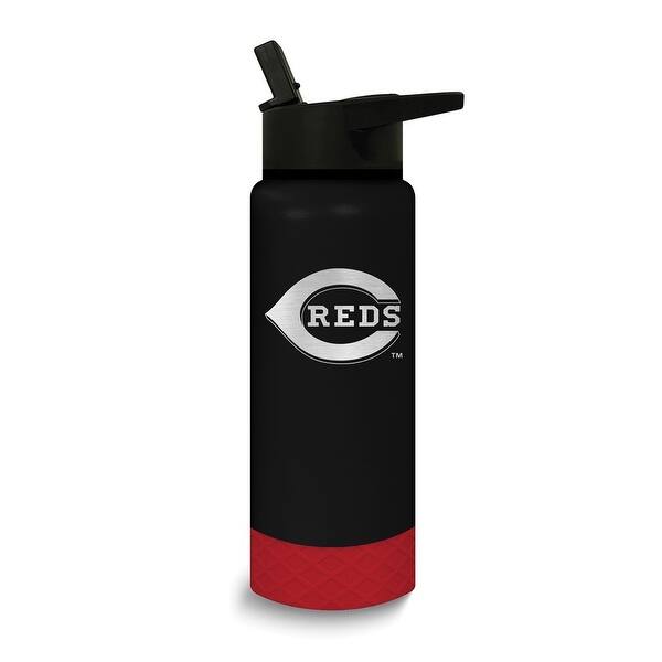 MLB Cincinnati Reds Stainless Steel Silicone Grip 24 Oz. Water Bottle ...