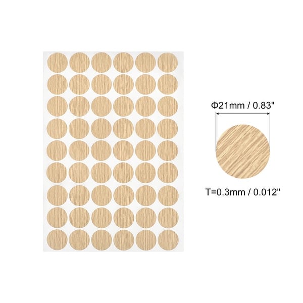 21mm Dia PVC Self Adhesive Screw Hole Cover Stickers Oak 4Sheet/216pcs ...