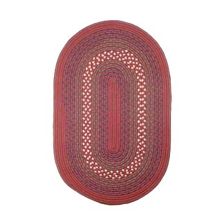 Oval Area Rug 6' x 4' Red Nylon - Bed Bath & Beyond - 13303035